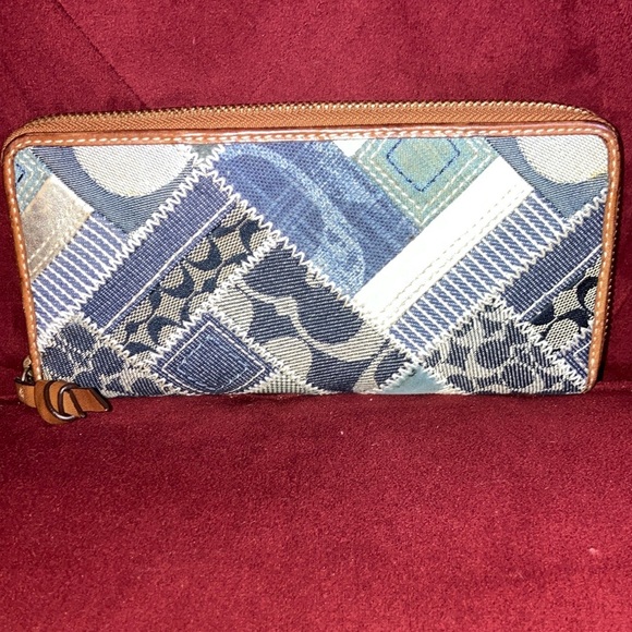 Coach | Bags | Coach Denim Vintage Signature Indigo Patchwork Ziparound ...